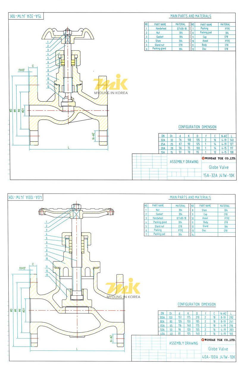스텐후렌지 글로브밸브10K(SB) (42615)